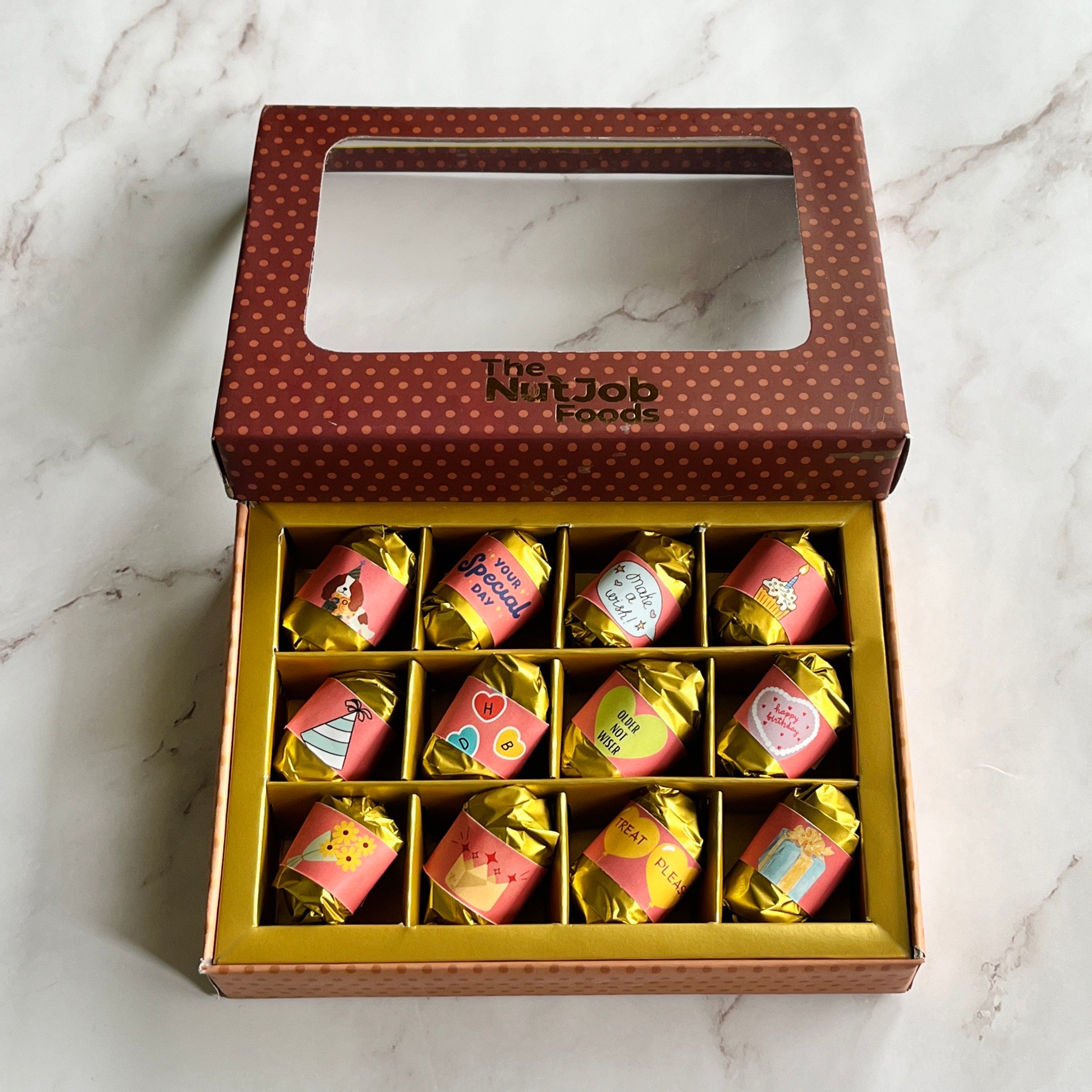 Birthday Chocolate Gift Box with Sweet Messages - Almond and Chocolate ...
