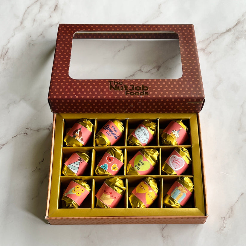 Birthday Chocolate Gift Box with Sweet Messages - Almond and Chocolate ...